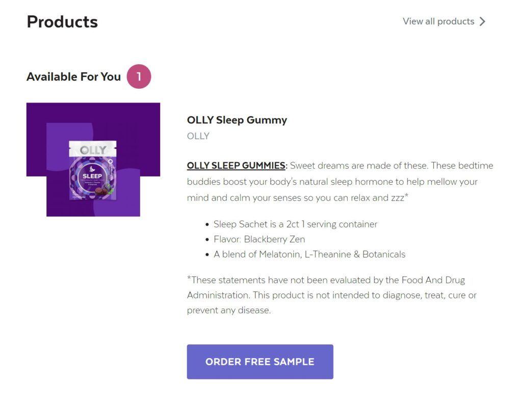 FREE OLLY SLeep Gummies Sample • Guide2Free Samples